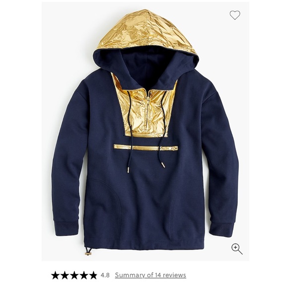 J. Crew | Sweaters | J Crew Navy And Gold Anorak | Poshmark